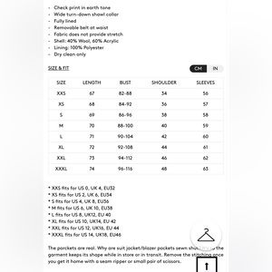 Chicwish | Jackets & Coats | Nwt Chicwish Prarie Check Rabato Coat Size ...